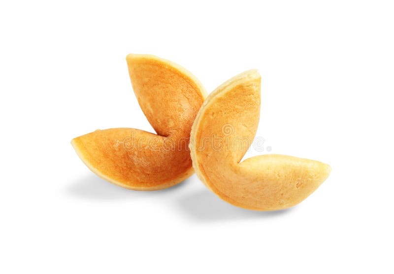 Tasty Traditional Fortune Cookies on White Background Stock Image ...