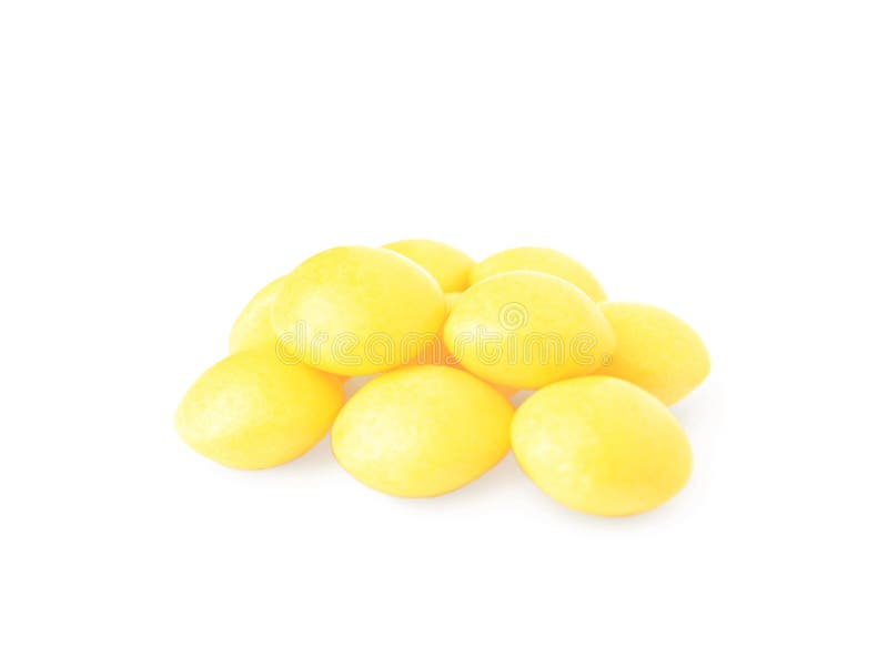 Tasty Yellow Chewing Gums Isolated on White Stock Photo - Image of ...