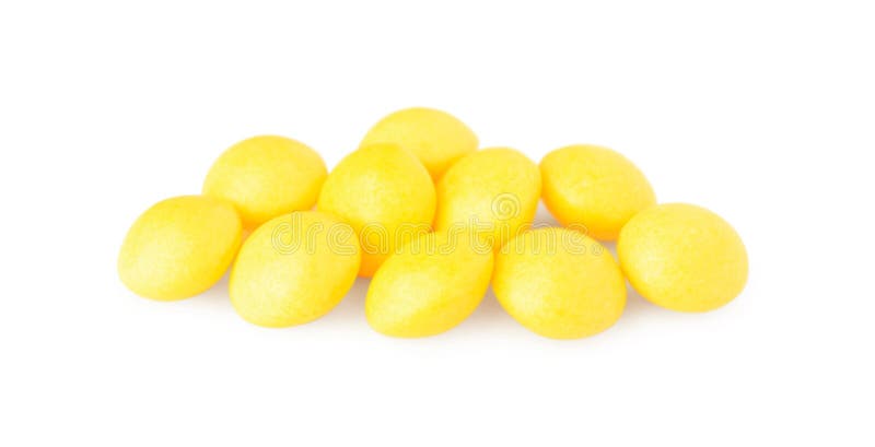 Tasty Yellow Chewing Gums Isolated on White Stock Photo - Image of ...