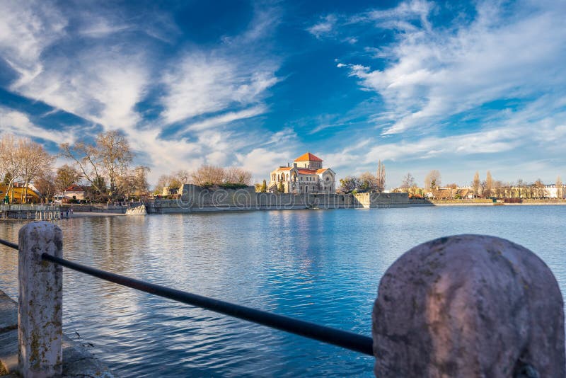 Tata Castle and Old Lake View in Tata City, Hungary Stock Photo - Image ...