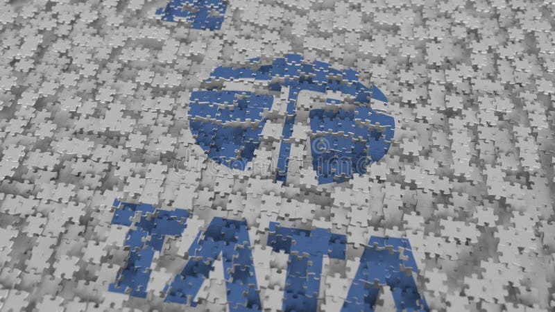 TATA Logo Composing with Puzzle Pieces, Editorial 3D Rendering ...
