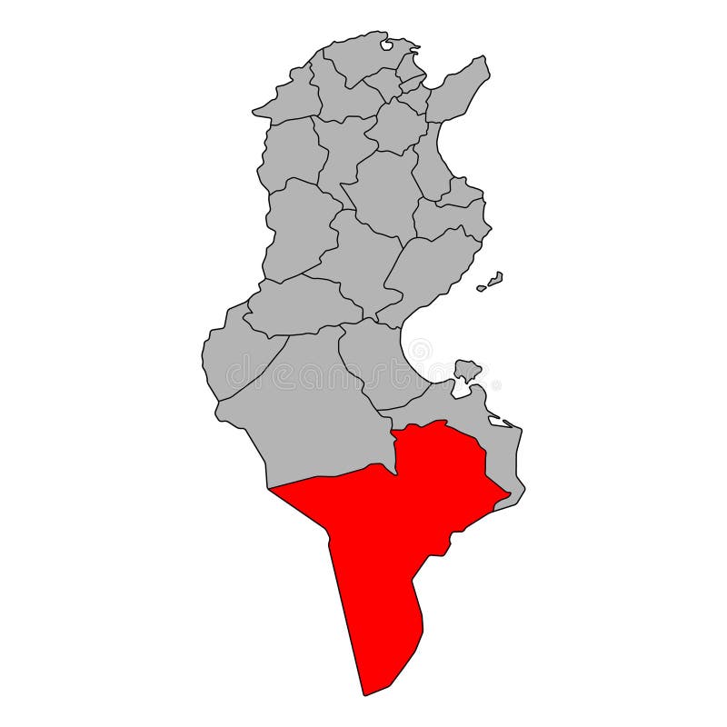 Tataouine of Tunisia Governorates Map Shape, Travel Web Flat Icon ...