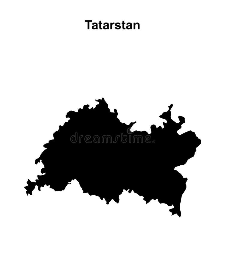 Tatarstan outline map stock vector. Illustration of isolated - 360652419