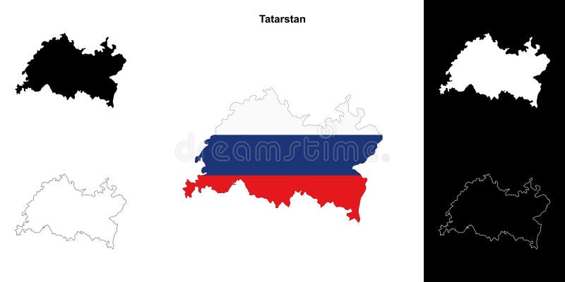 Tatarstan outline map stock vector. Illustration of boundaries - 334734046
