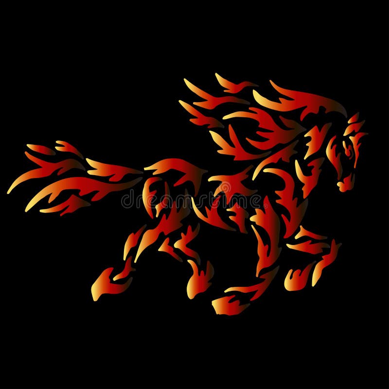 Tatouage de cheval du feu illustration de vecteur. Illustration du ...