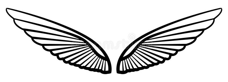 Tatouage Vectoriel Conception D'une Silhouette D'ailes De Paire Et De ...