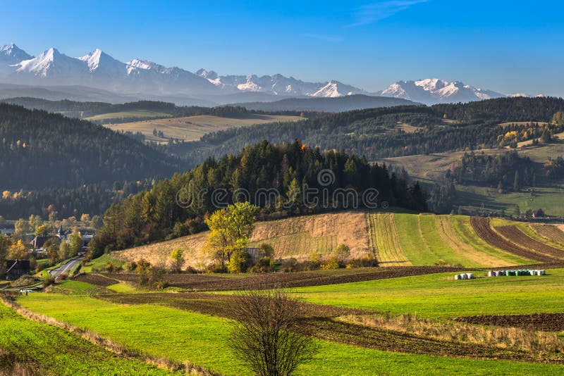 Tatra Mountains in Rural Scene, Poland Stock Image - Image of nature ...