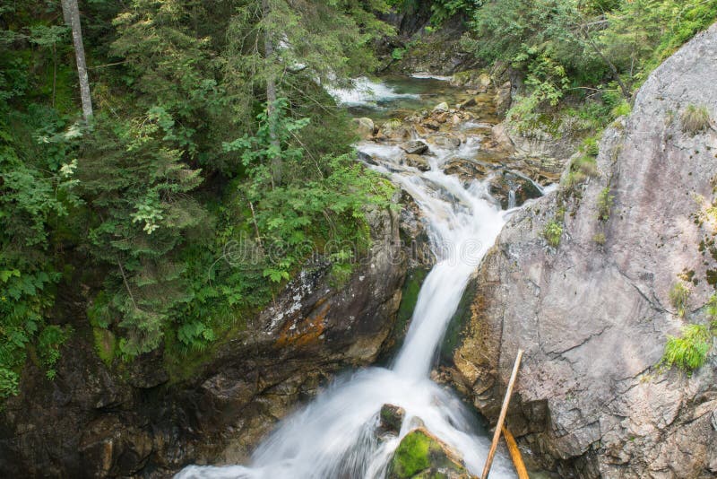 Tatra Mountains. View of the Mountain River, Waterfall in the Mountains ...
