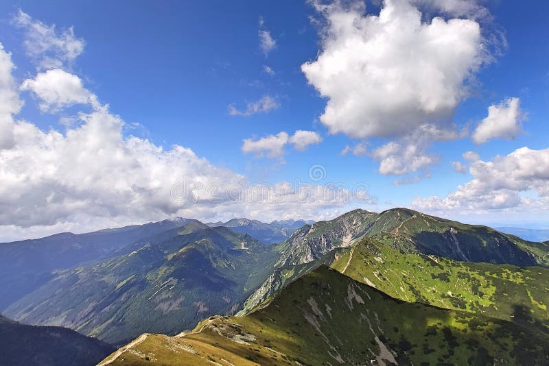 Tatra Mountains. View from the Top of Kasprowy Wierch Mount. Stock ...