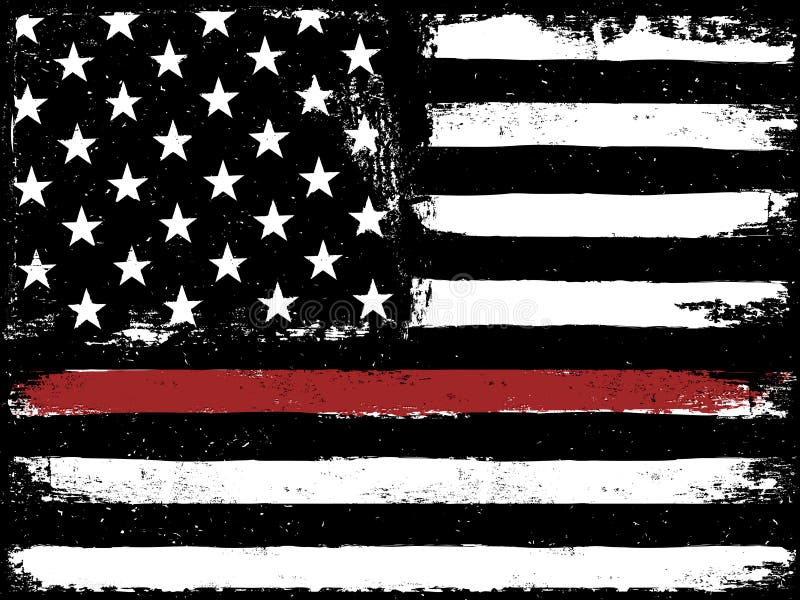 Tattered Flag Red Line Fire Stock Vector - Illustration of vector ...