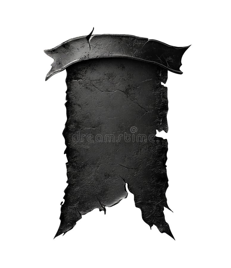 A Tattered, Metallic Banner Hangs from a Weathered Banner Pole on a ...