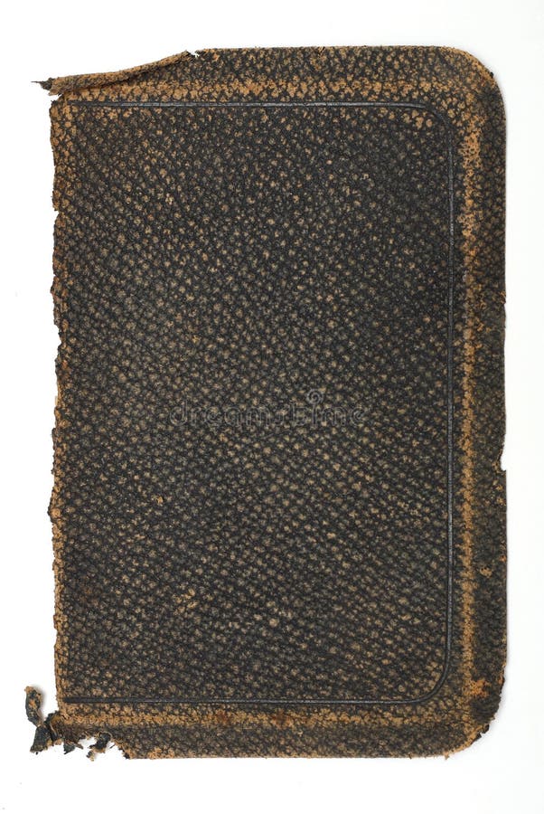Tattered, Old Rough Leather Book Cover Stock Image - Image of front ...