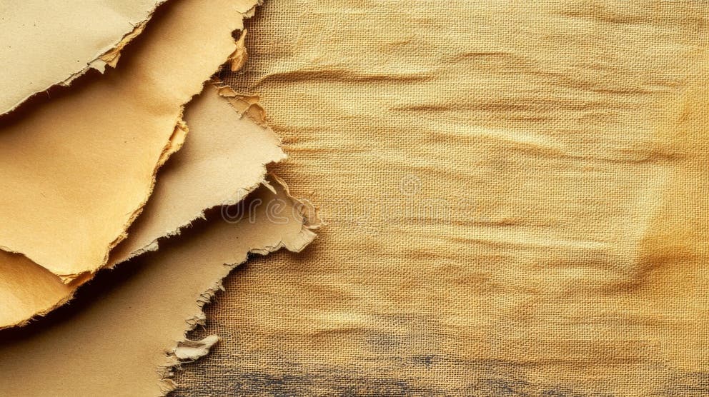Tattered Paper and Textured Fabric Background Stock Illustration ...