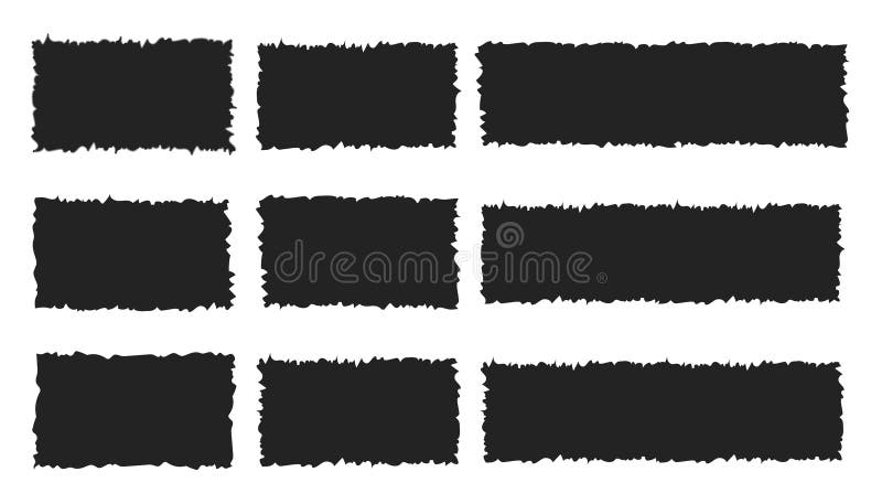 Tattered Rectangle Jagged Edge Text Box, Header Border. Ripped and ...