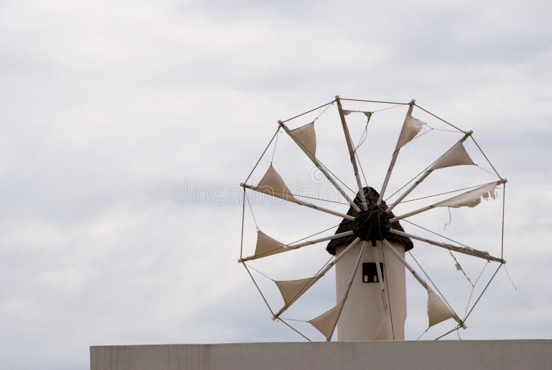 Tattered Windmill in Santorini Greece Stock Photo - Image of seasons ...