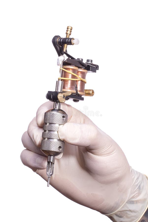 Tattoo Artist at Work. Preparing the Needle and Stock Photo - Image of ...