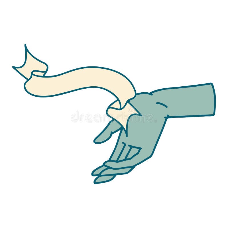 Tattoo with Banner of a Hand Stock Vector - Illustration of hand ...