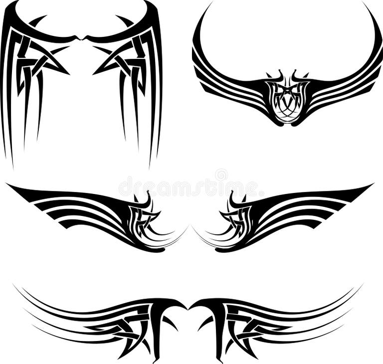 Wing Tattoo Set Stock Illustrations – 23,265 Wing Tattoo Set Stock ...