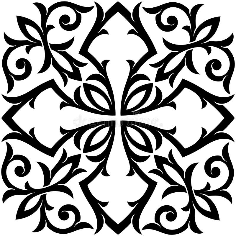 Stylized Victorian Gothic Ornamental Cross Stock Vector - Illustration ...