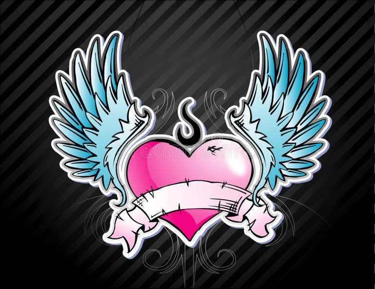 Tattoo Emo Heart stock vector. Illustration of seasonal - 8115391