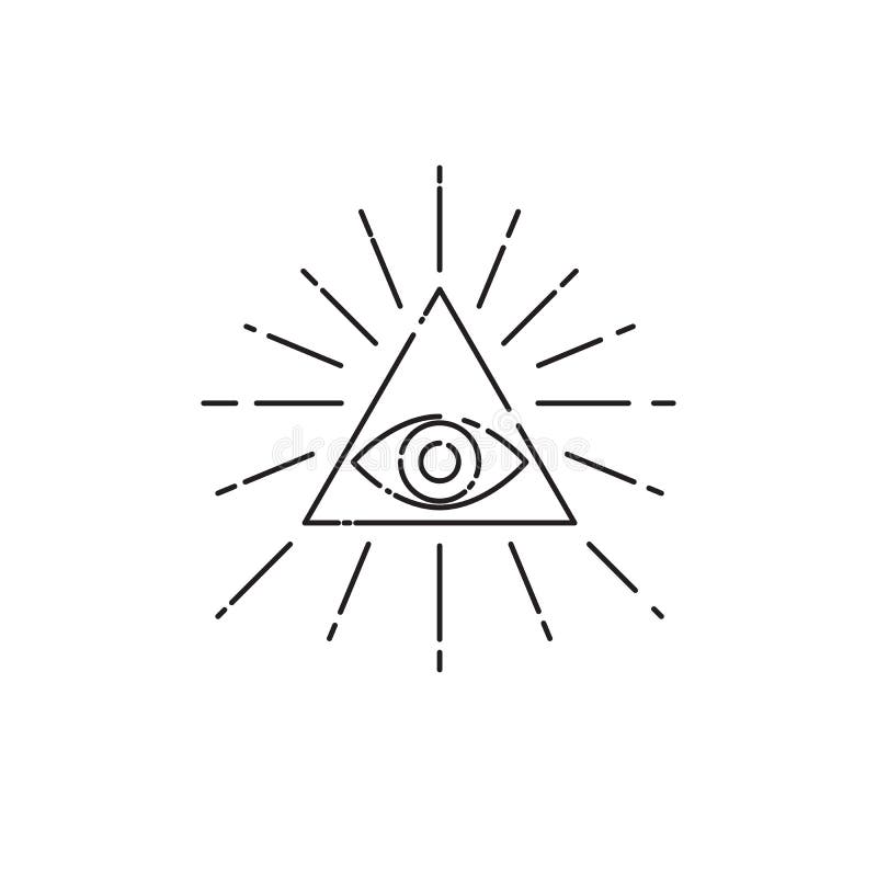 Tattoo eye in triangle stock vector. Illustration of linear - 161650234