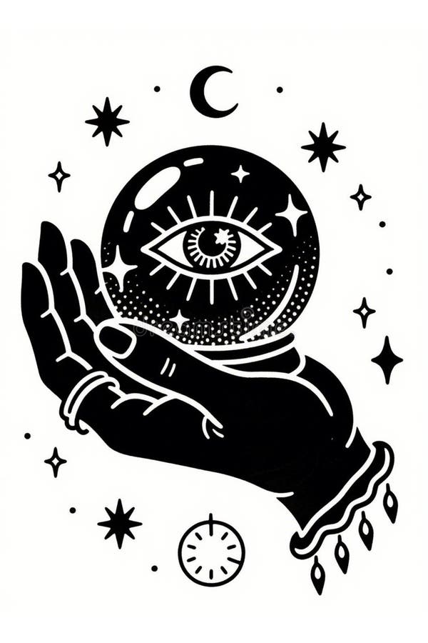 Third Eye Witch Hand stock illustration. Illustration of pattern ...