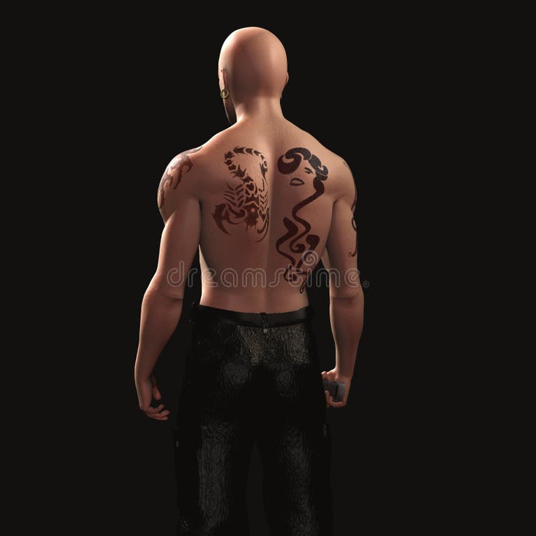 Tattoo Guy - BLAZE - 02b stock illustration. Illustration of scary ...