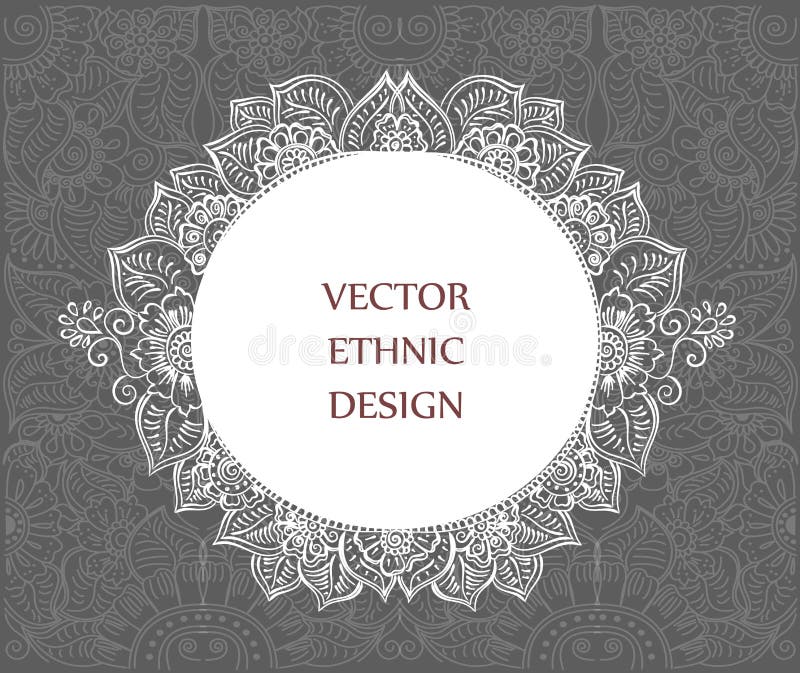 Henna Frame Doodles Mehndi Tattoo Vector Stock Vector - Illustration of ...