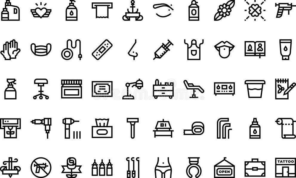 Tattoo Icons High-Quality Vector Icons Collection with Editable Stroke ...