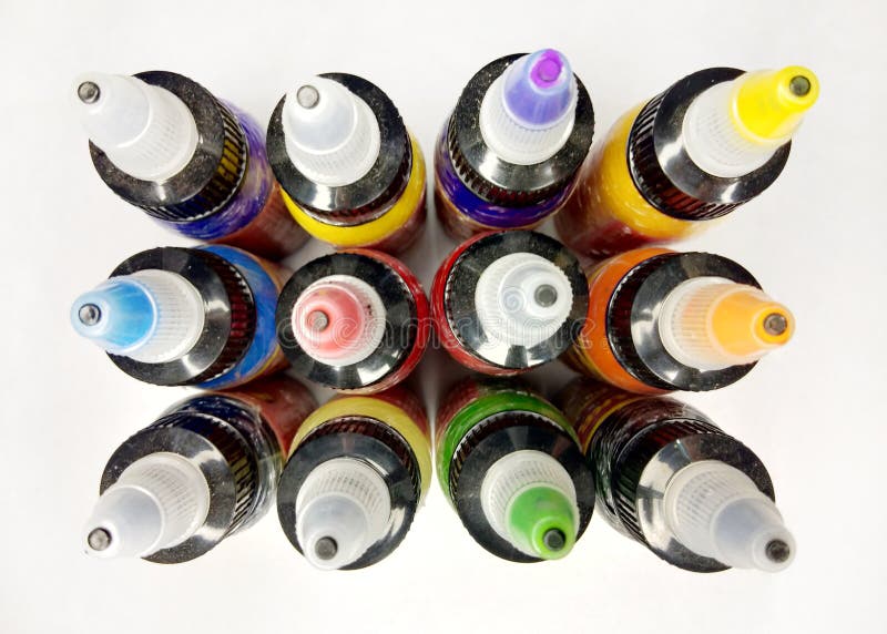 Tattoo ink in the bottle stock photo. Image of tattoo - 219953034