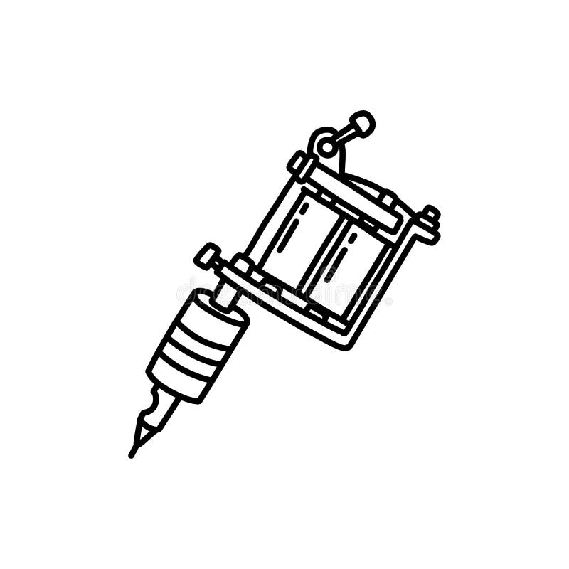 Tattoo Machine Doodle Icon, Vector Color Line Illustration Stock Vector ...