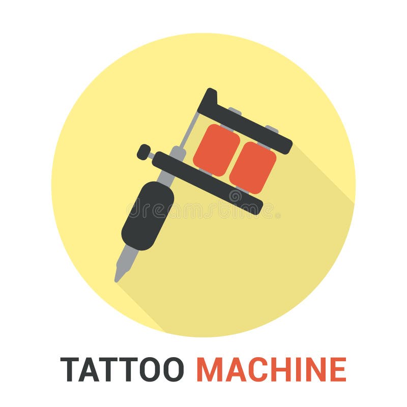Classic Tattoo Machine in Flame. Color, Silhouette Stock Vector ...