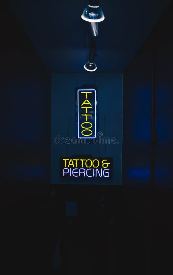 Tattoo parlor sign stock image. Image of sign, glow - 104697081