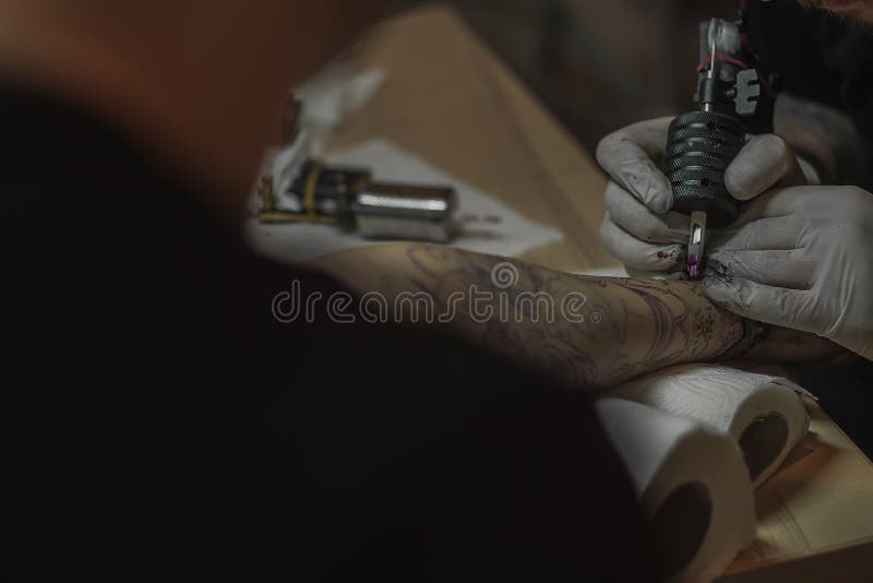 Tattoo in process stock image. Image of tattoofestival - 84043503