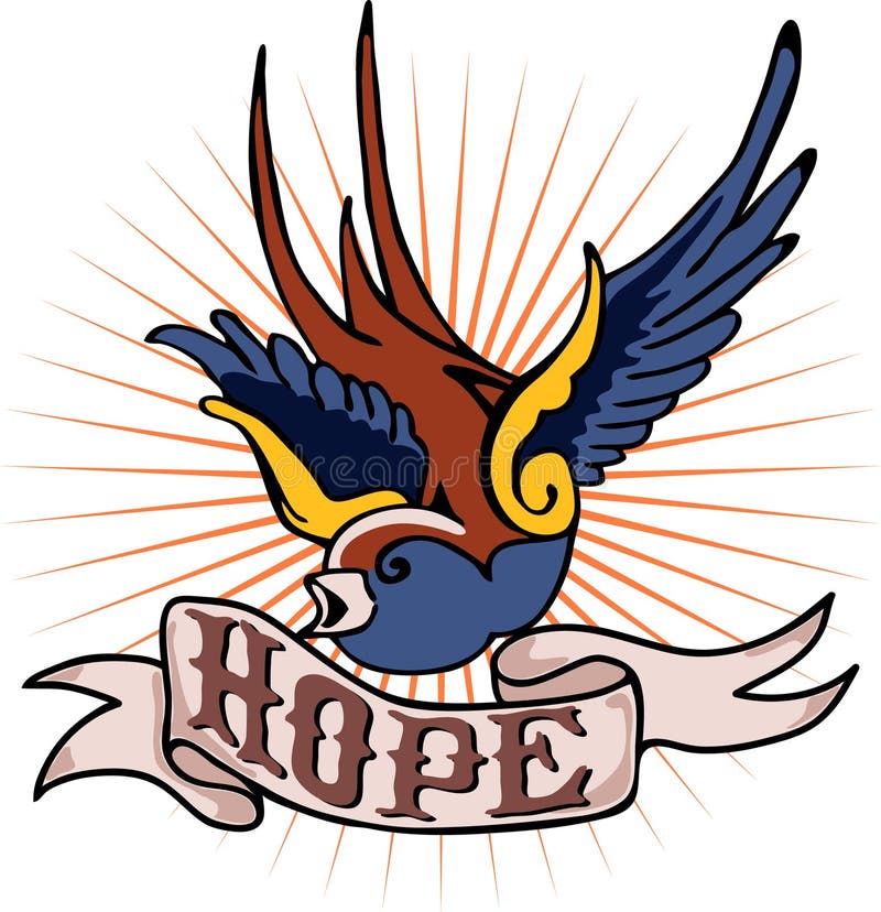 Tattoo Robin & hope stock vector. Illustration of tattoo - 11892718