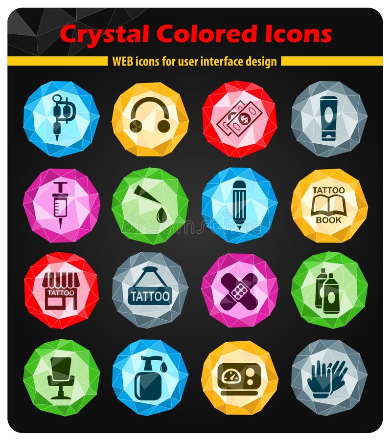 Tattoo salon icon set stock image. Image of body, logo - 88622225