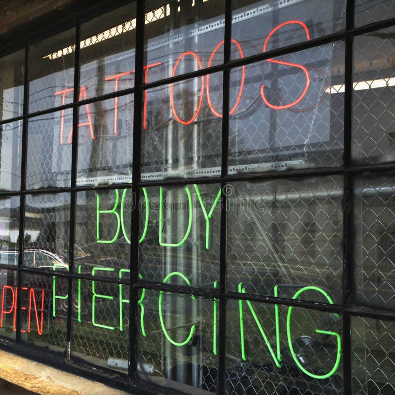 Tattoo shop sign. stock photo. Image of shop, sign, tattoo - 2678064