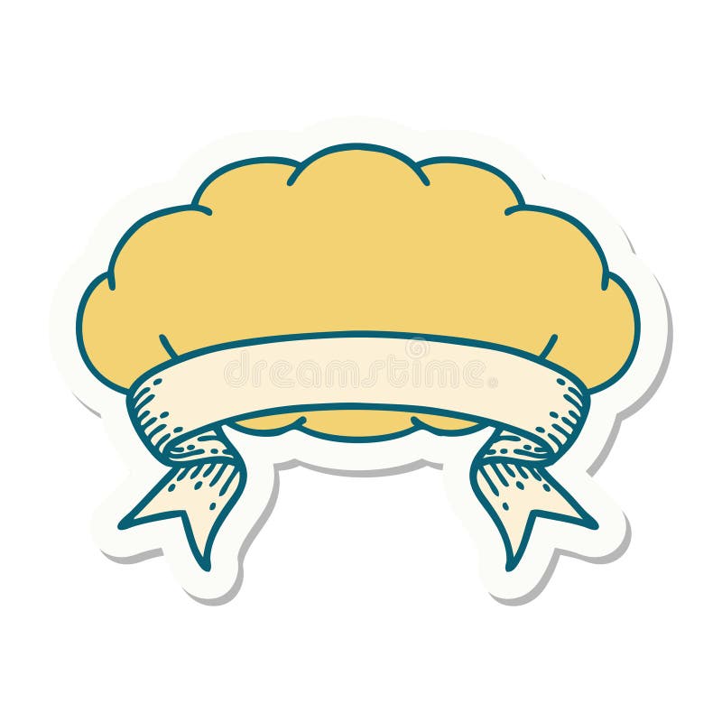 Tattoo Sticker with Banner of a Cloud a Grey Cloud Stock Vector ...