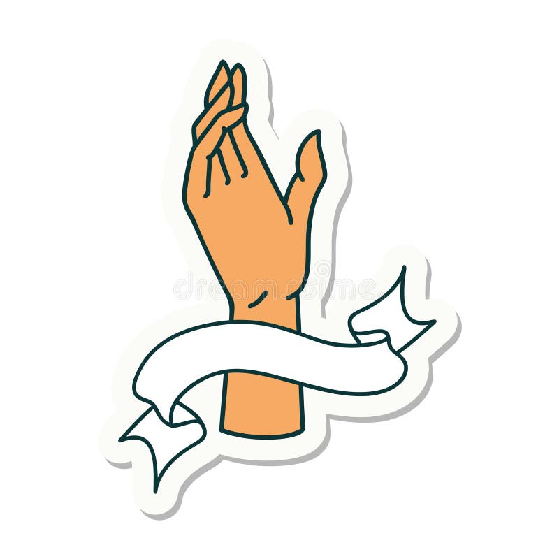 Tattoo Sticker with Banner of a Hand Stock Vector - Illustration of ...