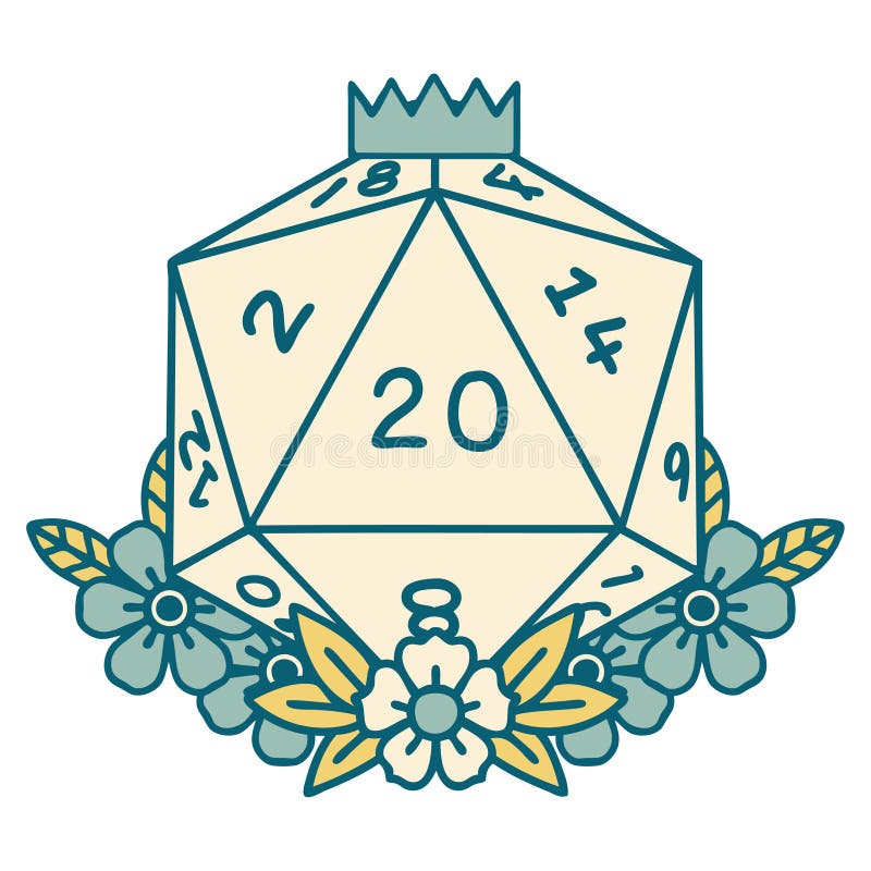 Tattoo style icon of a d20 stock vector. Illustration of roleplaying ...