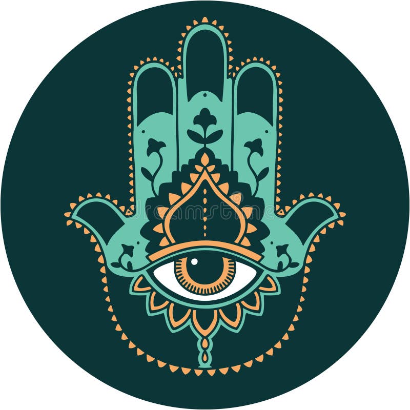 Tattoo Style Icon of a Hamza Stock Vector - Illustration of style ...