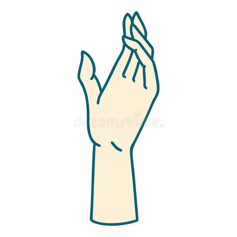 Tattoo Style Icon of a Hand Stock Vector - Illustration of icon ...