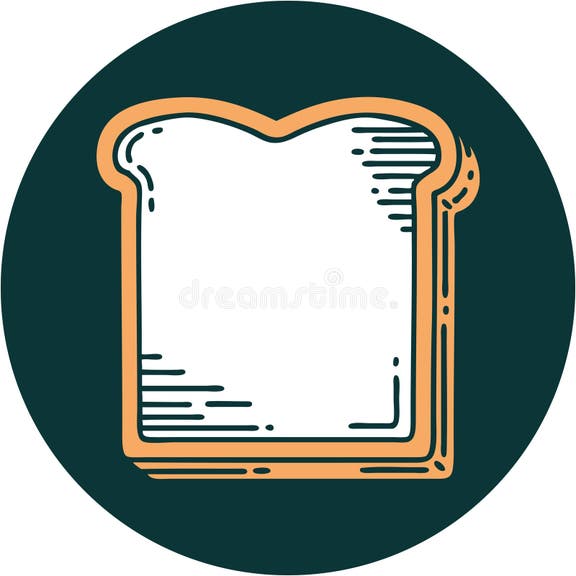 Tattoo Style Icon of a Slice of Bread Stock Vector - Illustration of ...