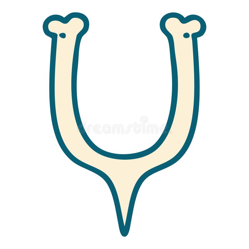 Tattoo Style Icon of a Wish Bone Stock Vector - Illustration of luck ...