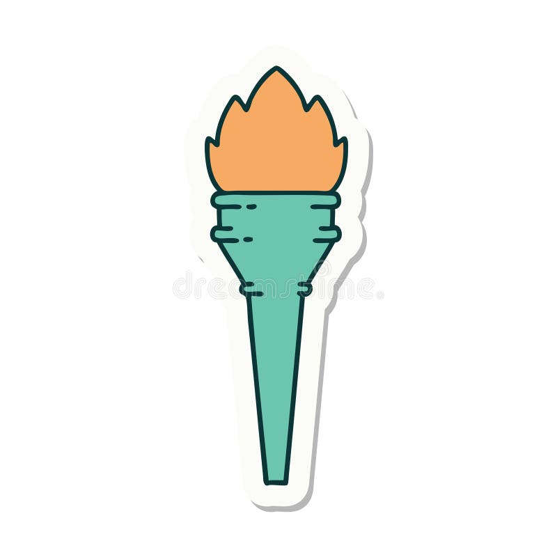 Tattoo Style Sticker of a Lit Torch Stock Vector - Illustration of ...