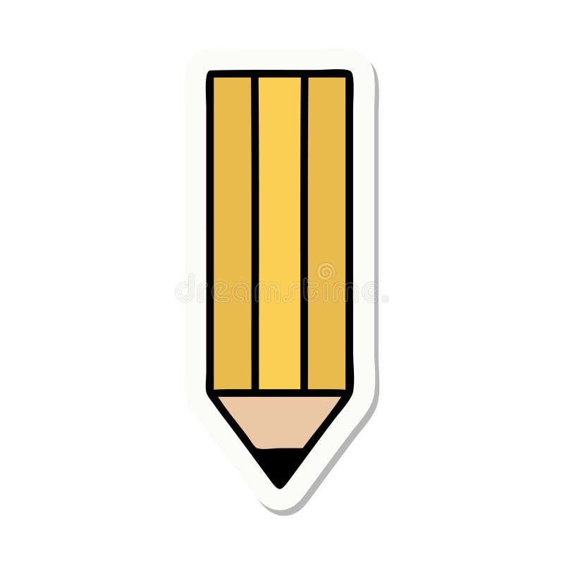 Tattoo Style Sticker of a Pencil Stock Vector - Illustration of style ...
