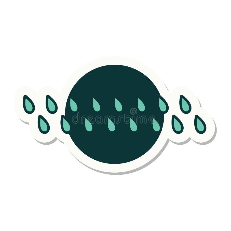 Tattoo Style Sticker of Rain Drops Stock Vector - Illustration of ...