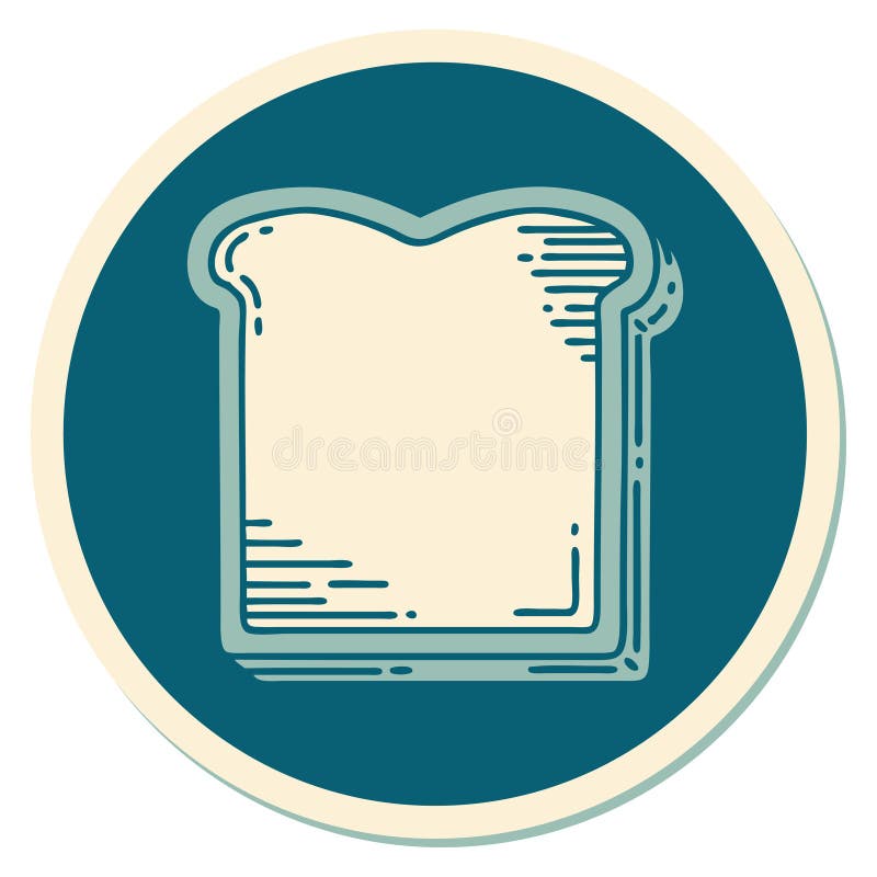 Tattoo Style Sticker of a Slice of Bread Stock Vector - Illustration of ...
