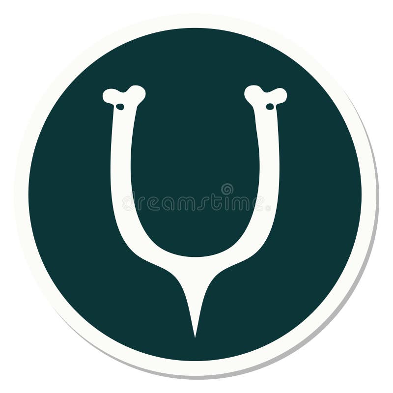 Tattoo Style Sticker of a Wish Bone Stock Vector - Illustration of food ...