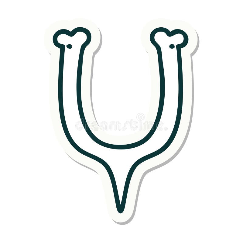 Tattoo Style Sticker of a Wish Bone Stock Vector - Illustration of food ...